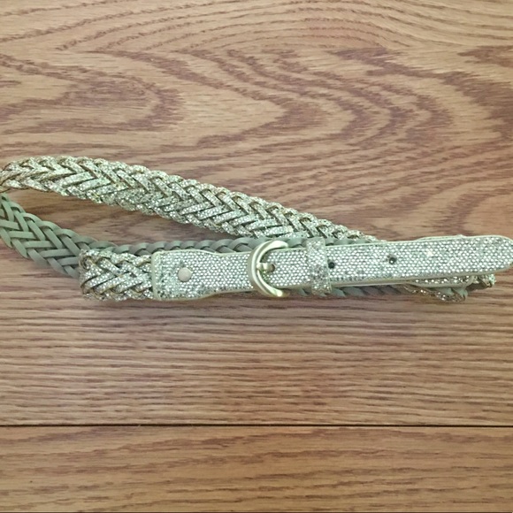 Talbots | Accessories | Nwt Small Braided Talbots Gold Metallic Belt ...